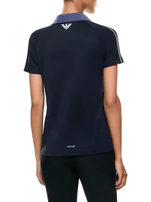 EA7 Logo Print V-neck T-shirt - Blue