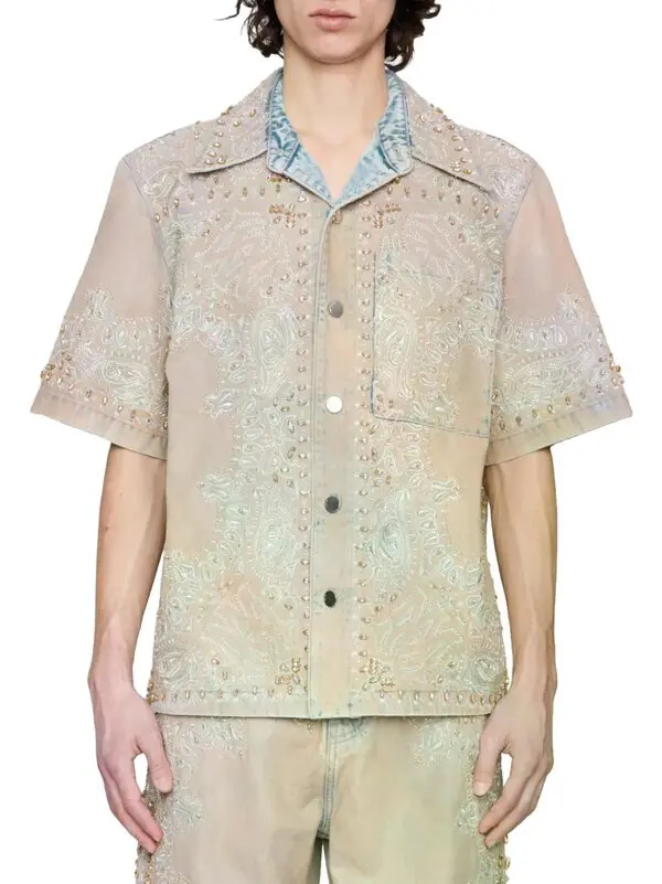 Amiri Crystal-embellished Shirt - Neutrals