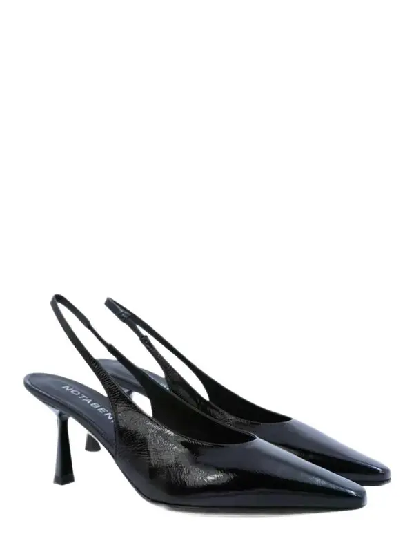 NOTABENE Emmely 70 Patent Leather Slingback Pumps - Black