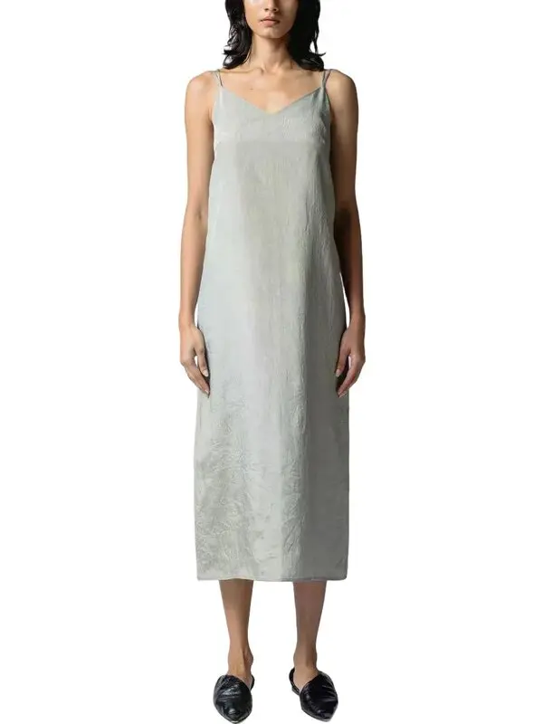 MULLER OF YOSHIOKUBO Crinkled-finish Crossover-strap Midi Dress - Green