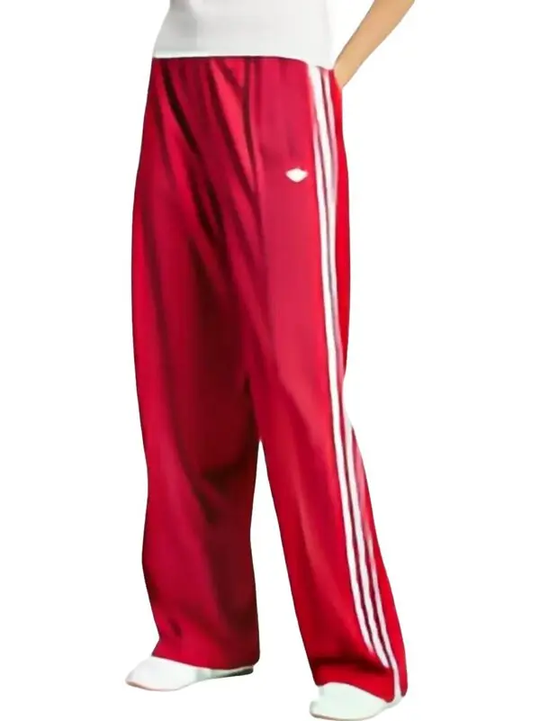 Adidas Firebird Loose-fit Track Pants With Side Stripe Detail - Red