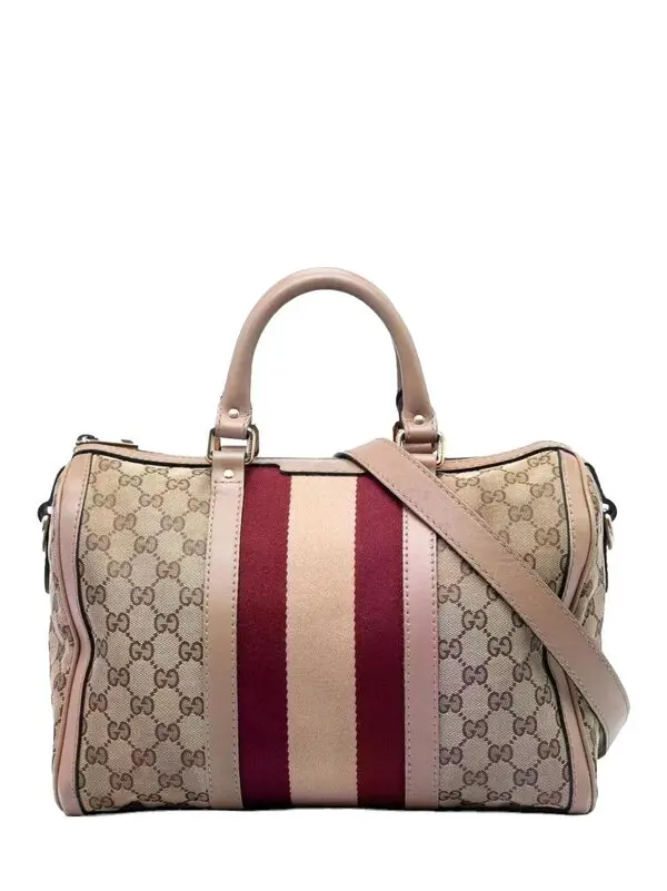 Gucci Gg Canvas Web Joy Boston Bag Satchel - Neutrals