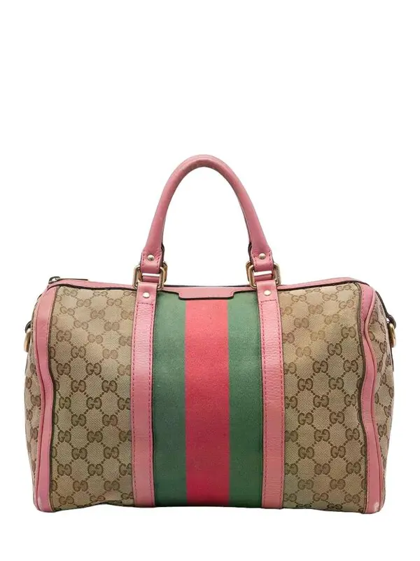 Gucci Gg Canvas Web Joy Boston Bag Satchel - Neutrals