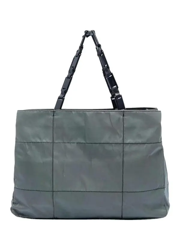 Prada Tessuto Chain Tote Bag - Grey