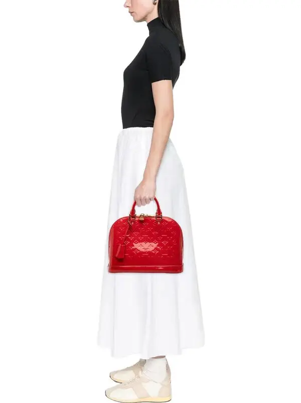 LOUIS VUITTON Monogram Vernis Alma Pm Handbag - Red