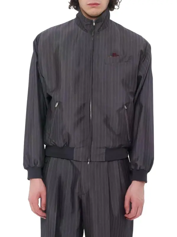 MAGLIANO Pinstripe Zip Track Jacket - Grey