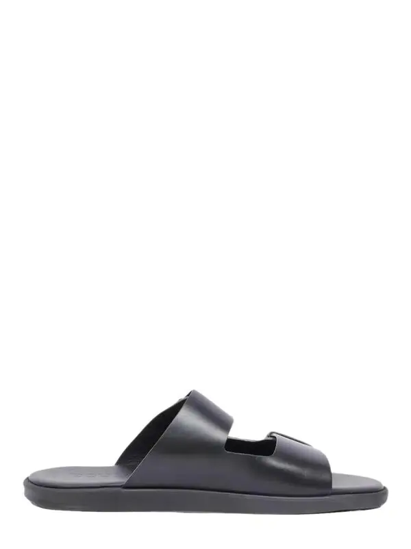 DOUCAL'S Leather Touch-strap Sandals - Black