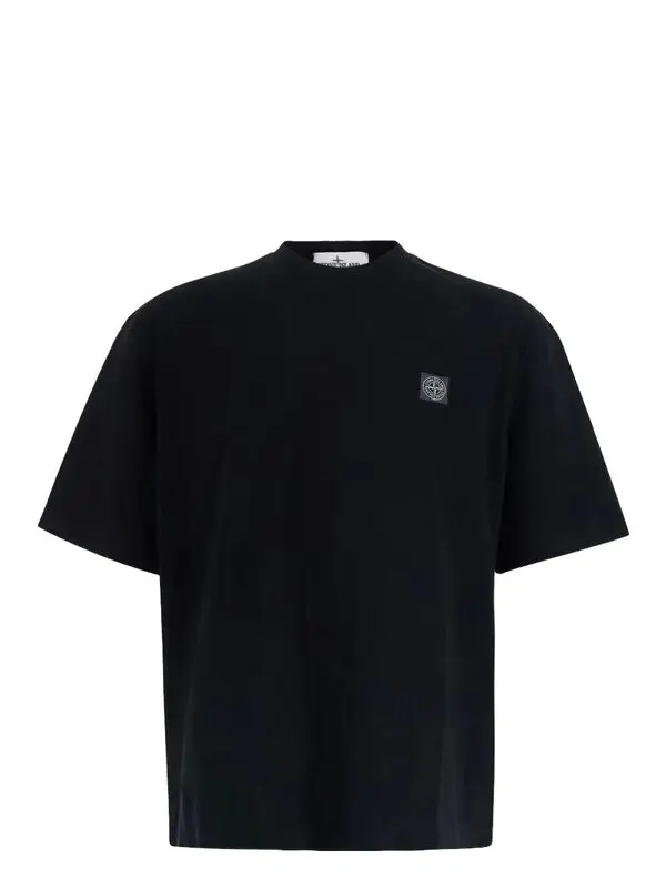 Stone Island Logo-patch Relaxed Fit T-shirt - Black