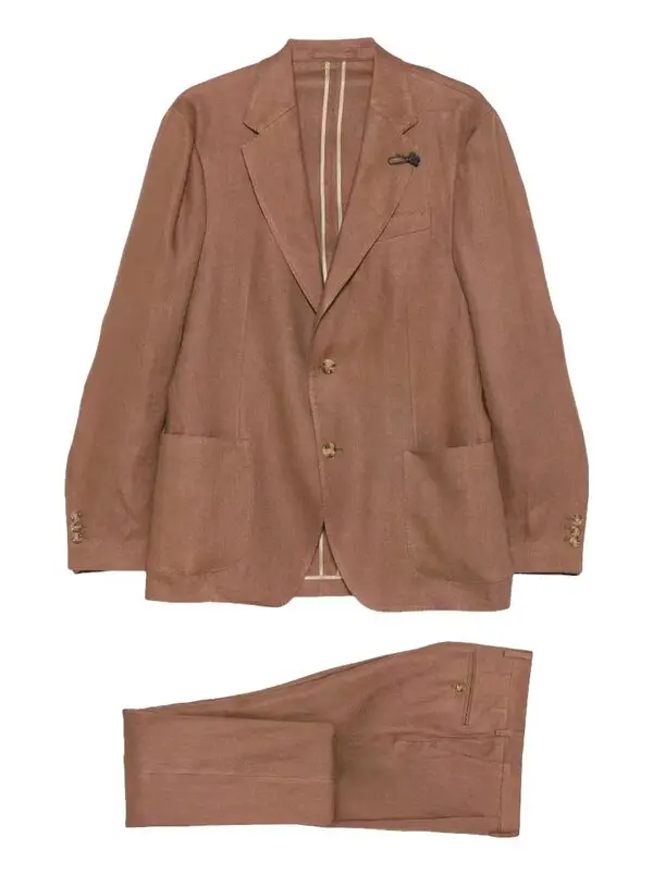 LARDINI Elasticated Waistband Trousers - Brown