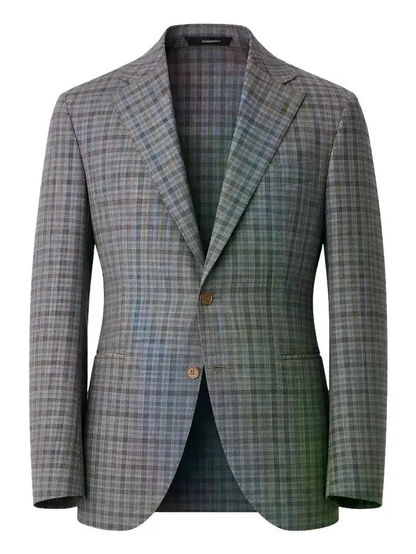 TOMBOLINI Check-pattern Blazer - Blue