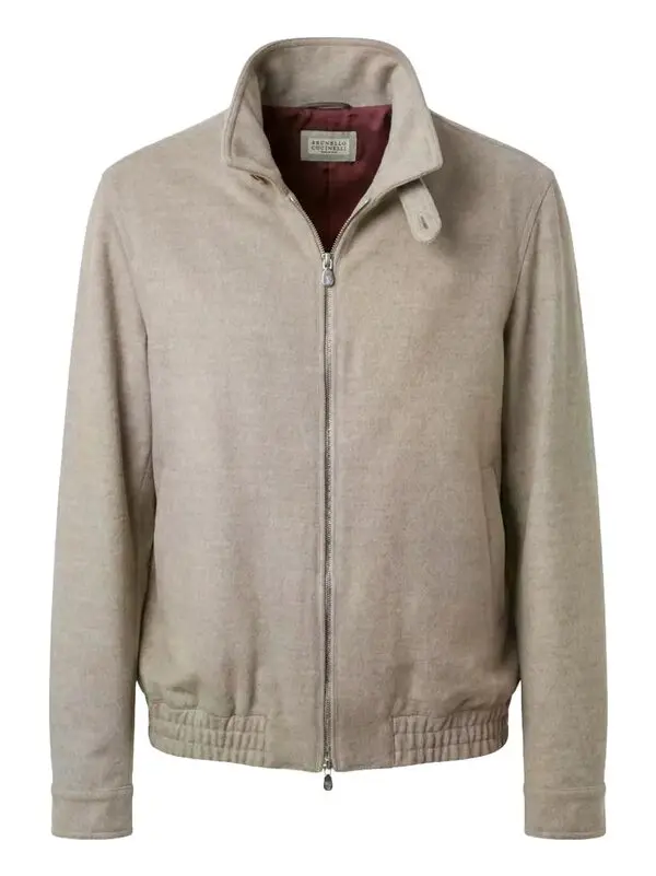 Brunello Cucinelli Zip-up Wool Jacket - Neutrals