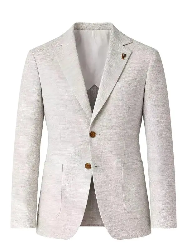 Pal Zileri Single-breasted Notched-lapels Blazer - Grey