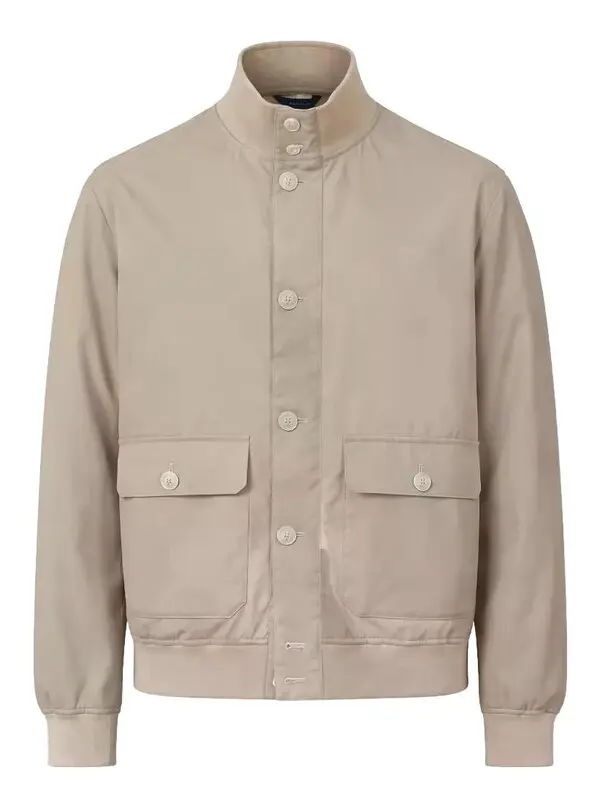 TOMBOLINI High Neck Button-up Bomber Jacket - Neutrals