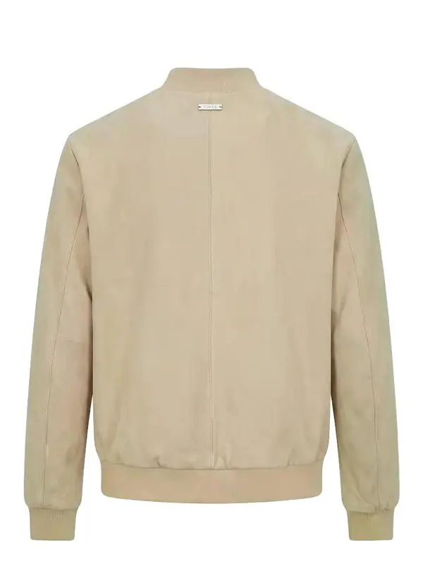 TOMBOLINI Suede-finish Zip-up Bomber Jacket - Neutrals