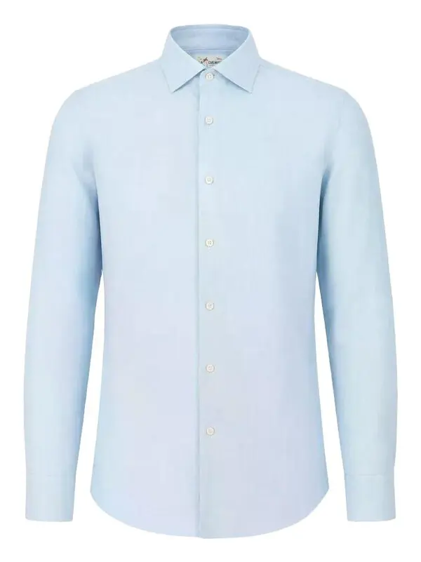 MC2 SAINT BARTH Long-sleeved Linen Shirt - Blue
