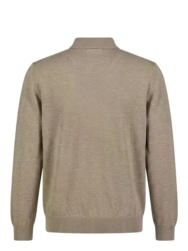 TOMBOLINI Polo-collar Wool Polo Shirt - Neutrals