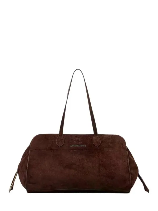 Moschino Logo-lettering Suede Tote Bag - Brown