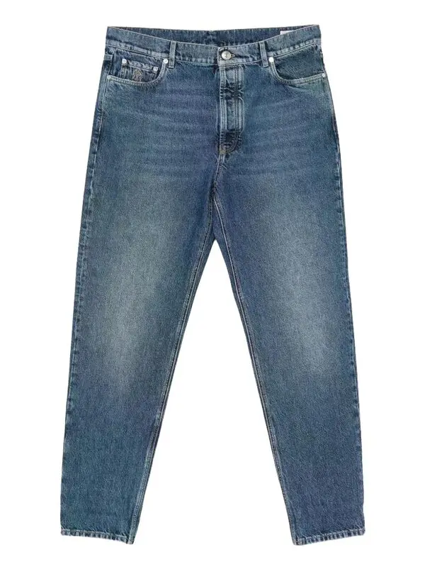 Brunello Cucinelli Faded Effect Straight Leg Jeans - Blue