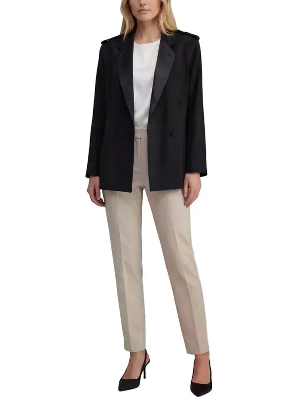 BASILE Double-breasted Peak-lapel Jacket - Black