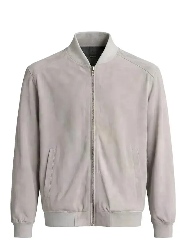 TOMBOLINI Suede Zip-up Bomber Jacket - Grey