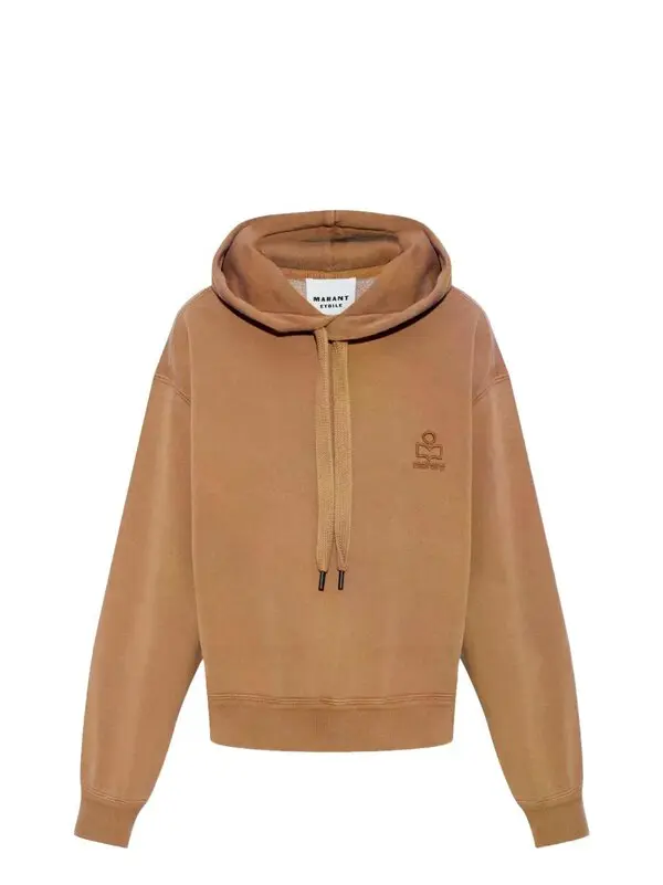 MARANT ETOILE Logo Embroidered Hoodie - Brown