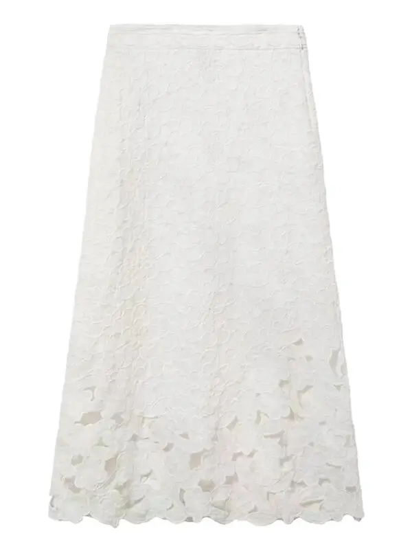 Isabel Marant Étoile Ryesha Embroidered Ramie Skirt - Neutrals