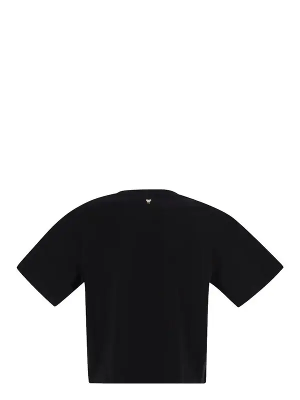 Max Mara Graphic Print V-neck T-shirt - Black