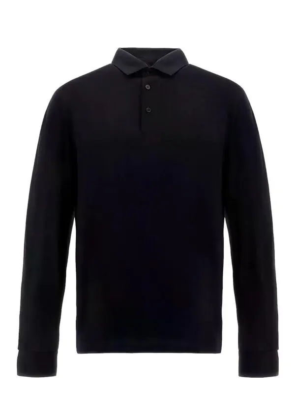 Herno Long-sleeve Wool Polo Shirt - Blue