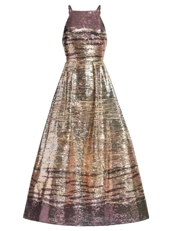 Elie Saab Embellished Sleeveless Maxi Dress - Gold