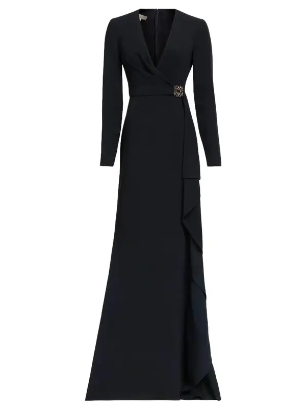Elie Saab V-neck Maxi Dress - Black