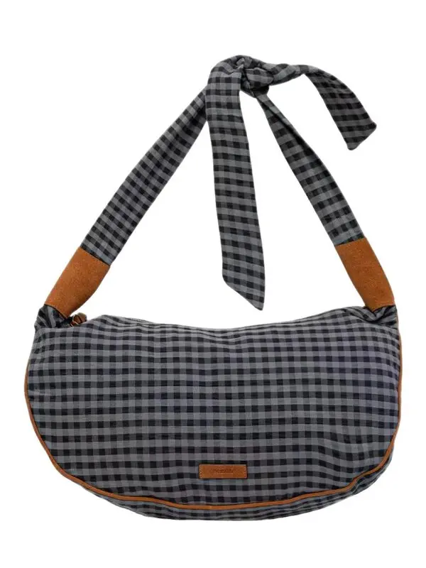 SESSUN Mini Lango Gingham Check Shoulder Bag - Black