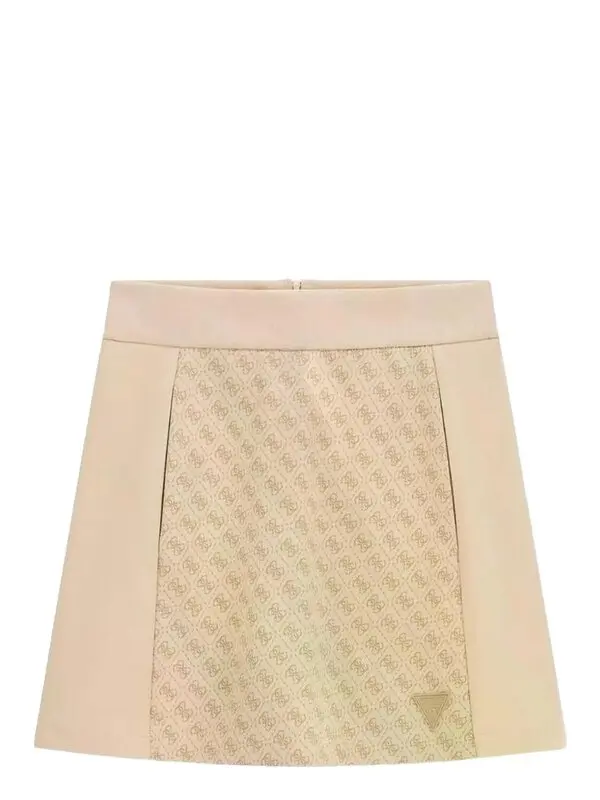 Guess Monogram Print Panelled Mini Skirt - Neutrals