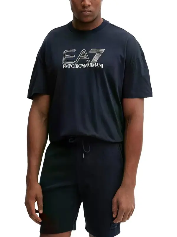 EA7 Logo-print T-shirt - Blue