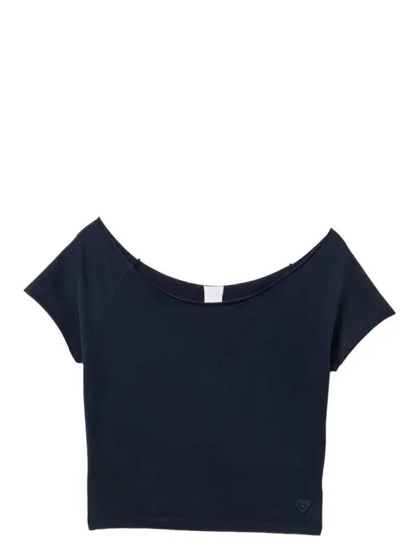 AAPE BY *A BATHING APE Logo Patched Cropped T-shirt - Blue