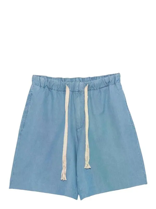 Sandro Elasticated-waistband Shorts With Braided Drawstring - Blue