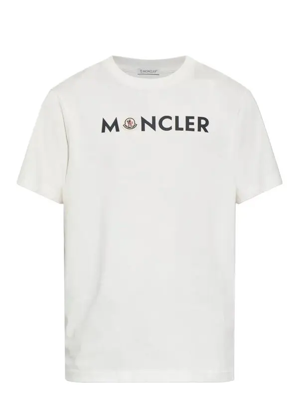 Moncler Logo-print Cotton T-shirt - Neutrals