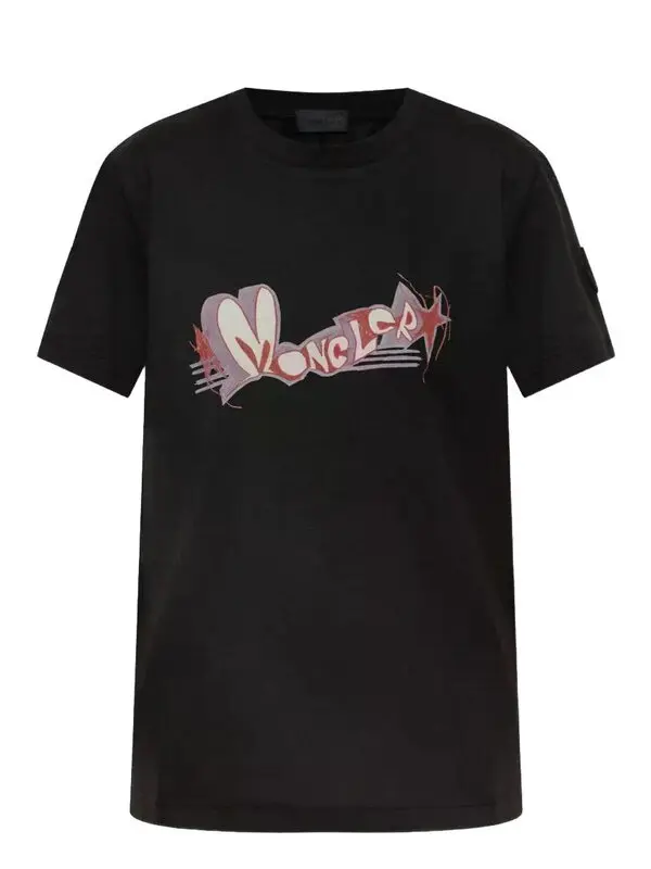 Moncler Logo Print T-shirt - Black