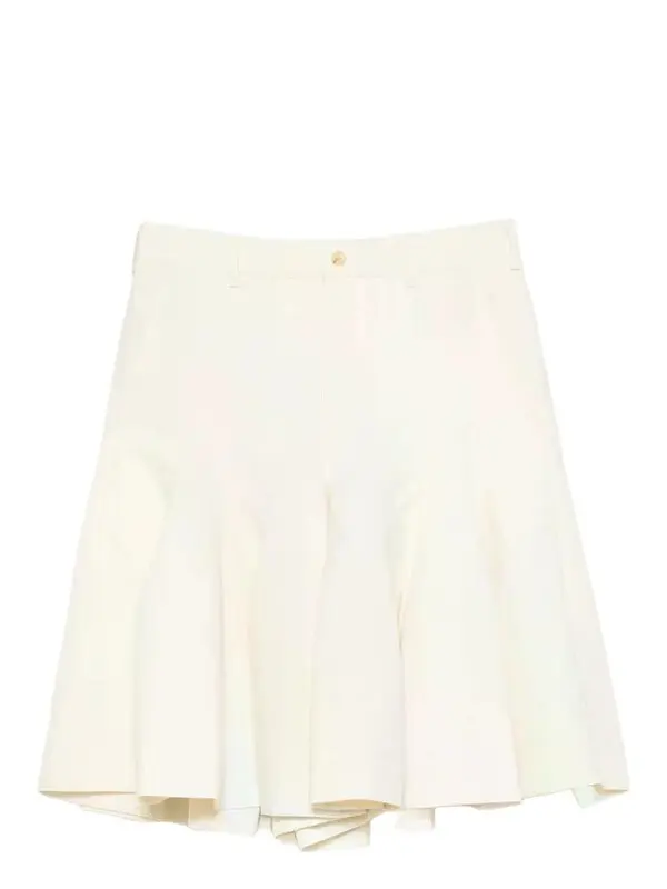 Comme Des Garçons Beige Pleated Flared Midi Skirt - Neutrals