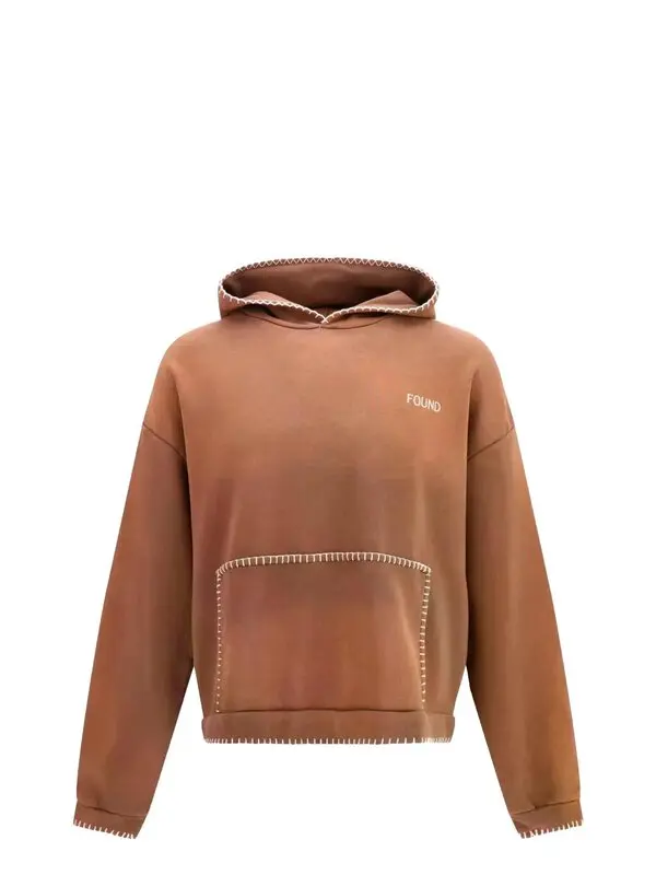 FOUND Embroidered Logo Hoodie - Brown