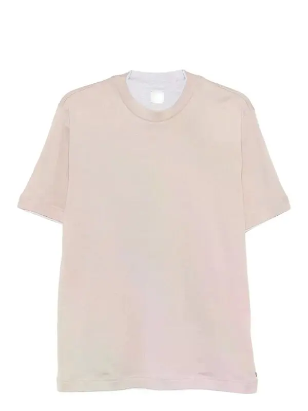 Eleventy Crewneck Trim T-shirt - Neutrals