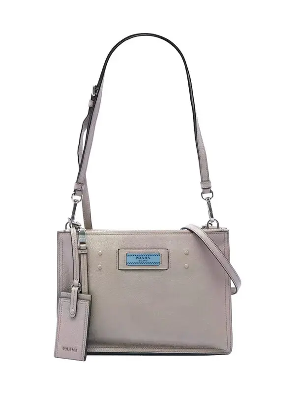 Prada Glace Calf Etiquette Satchel - Grey