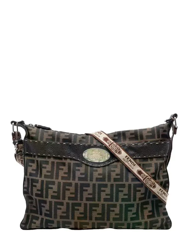 Fendi Zucca Canvas Selleria Crossbody Bag - Brown