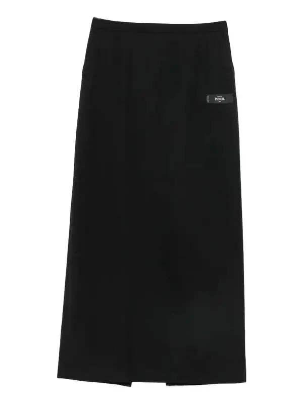 Mihara Yasuhiro Logo Patch Maxi Skirt - Black