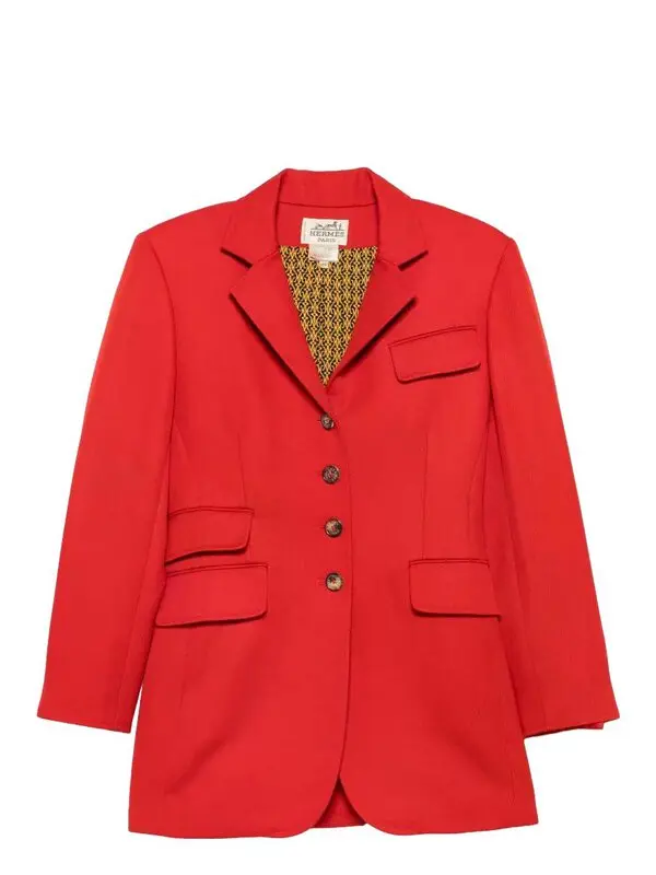 Hermès 1990s Single-breasted Notched Lapel Blazer - Red