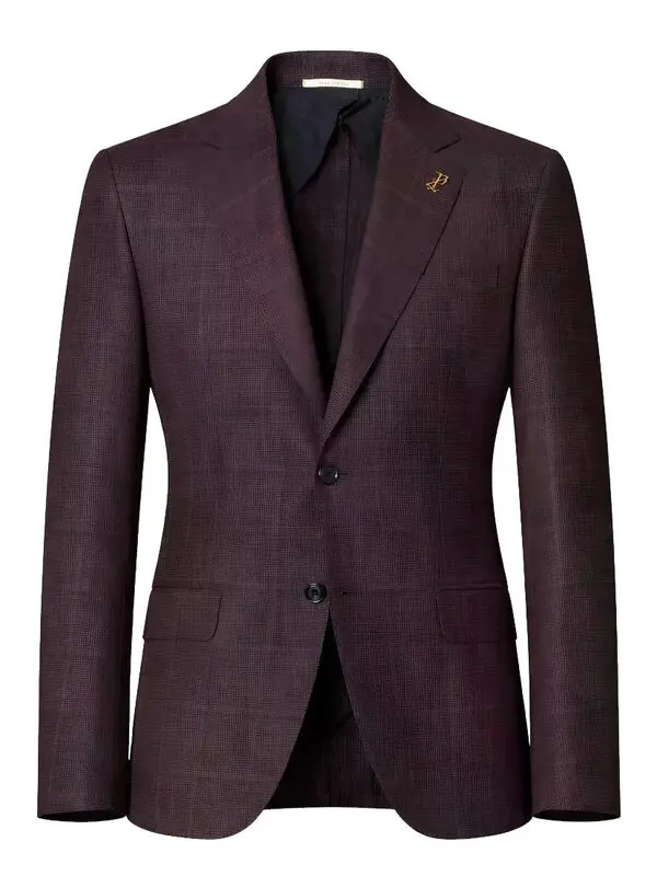 Pal Zileri Check-pattern Notched-lapel Blazer - Red