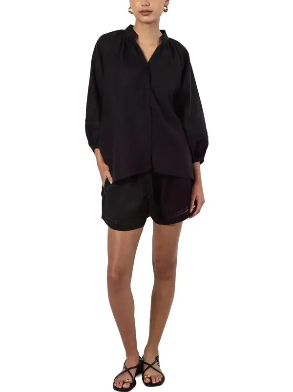COR La Lune Button-up Blouse - Black