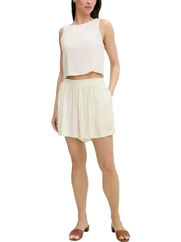 Guess Diagonal-weave Elasticated Waist Shorts - Neutrals