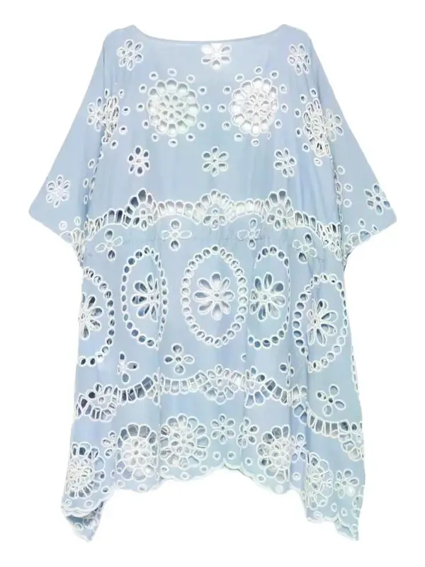 MC2 SAINT BARTH Broderie Anglaise Kaftan - Blue