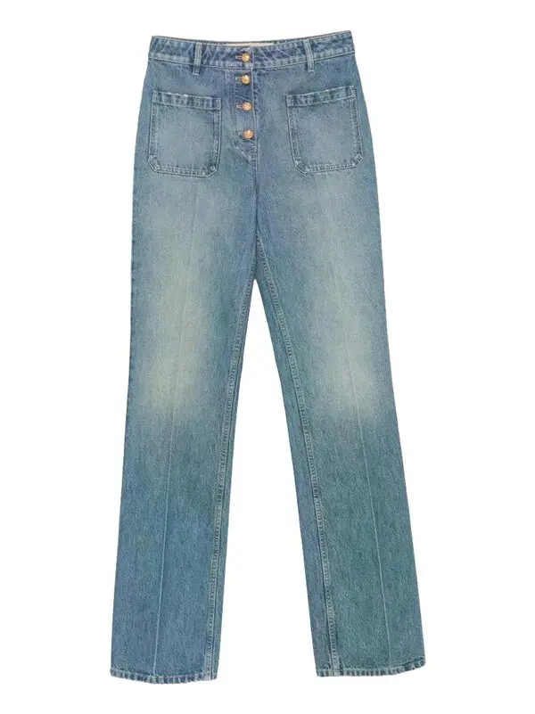 Valentino Garavani Button-up Patch Pocket Jeans - Blue