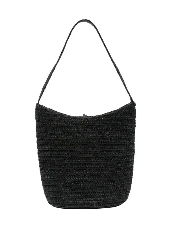 THE ROW Alma Woven Shoulder Bag - Black